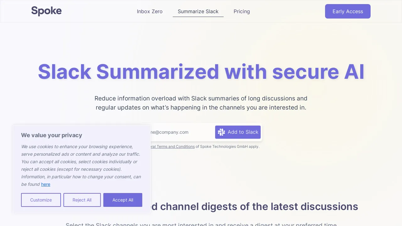 Spoke.ai Slack Summarization - BestofAI
